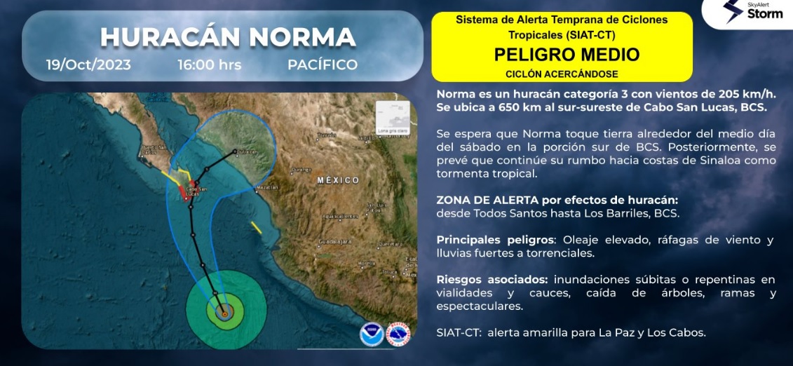 Se mantiene alerta por el huracán Norma